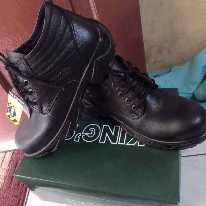 sepatu safety kulit asli semi boot | Lazada Indonesia
