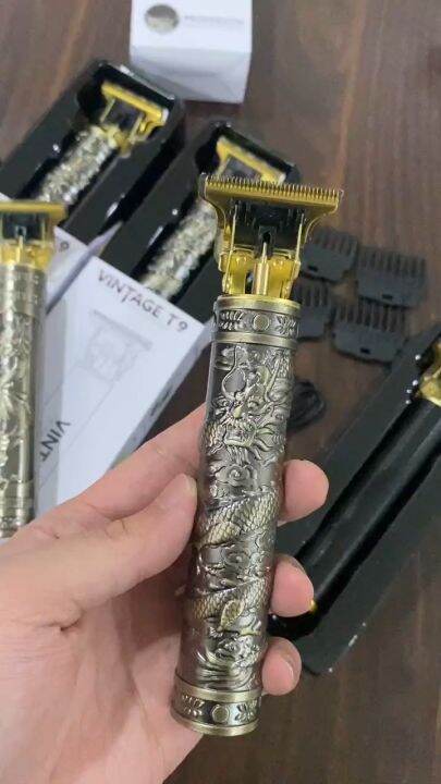 ( BISA COD ) alat mesin cukur potong rambut bulu kumis dan jenggot listrik Vintage T9 dragon ...