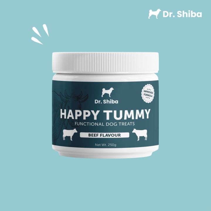 Dr Shiba Happy Tummy Double Delight Healthy Dog Treats Supplement Snacks for Pets with Dog ...