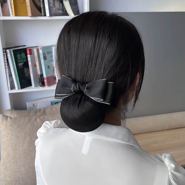 Kẹp tóc có gắn chụp lưới, cặp tóc nơ thanh lịch thời trang công sở ...