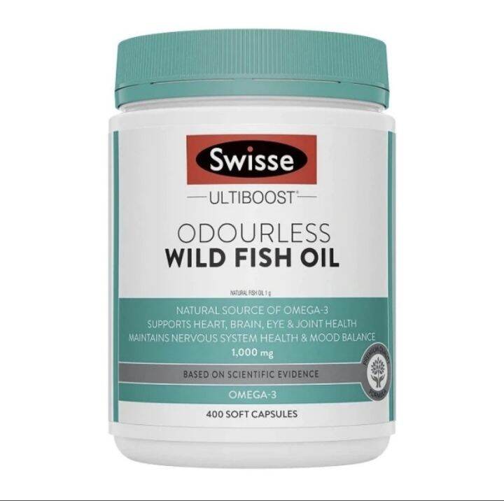Swisse Odourless Wild Fish Oil 1000mg 400 kapsul minyak ikan omega 3 ...