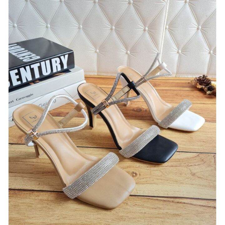 high heels tali permata cantik heels impor wanita pesta cantik | Lazada ...