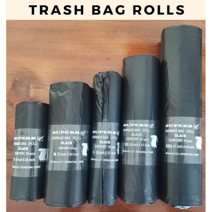 trash bag garbage roll sold per roll black (S,M,L,XL,XXL) | Lazada PH