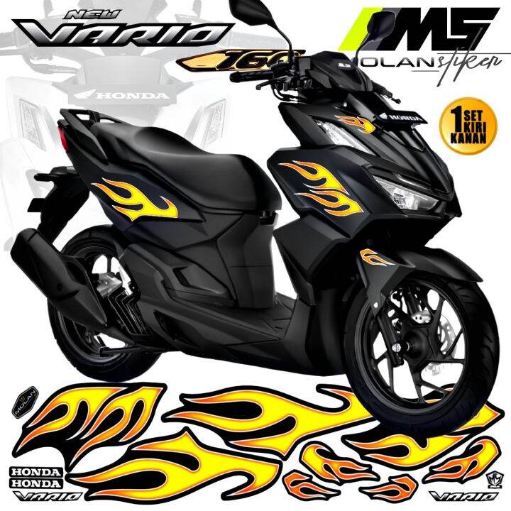 Decal Sticker Striping Variasi Vario 160 Api Honda Vario 160 New Vario ...