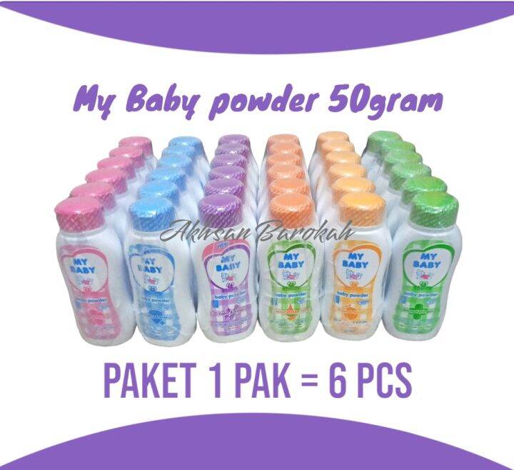 [ 1 pak ] bedak my baby powder 50gram isi 6 pcs | Lazada Indonesia