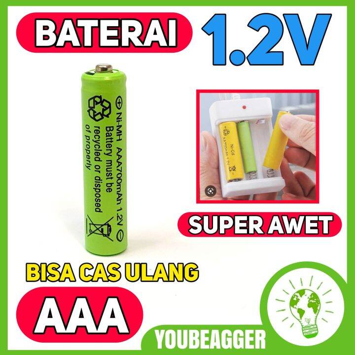 Baterai AAA 1.2V isi ulang RECHARGEABLE | Lazada Indonesia