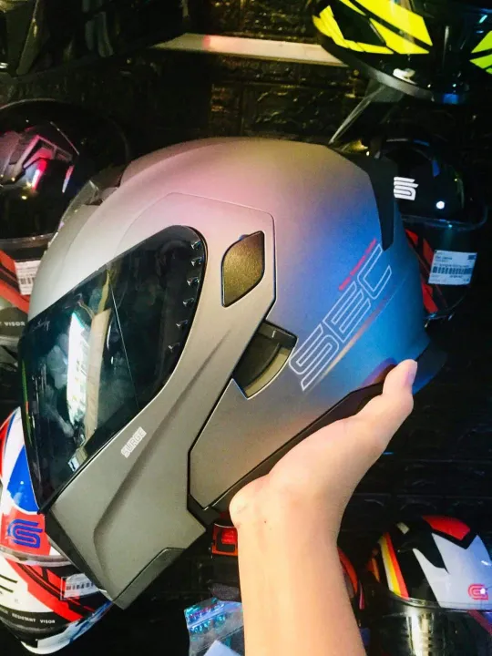 SEC SURGE DUAL VISOR MODULAR HELMET WITH FREE SMOKE LENS | Lazada PH