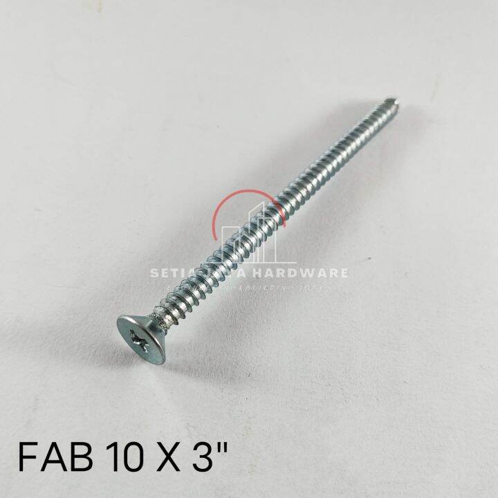 [25 pcs] Sekrup Fab 10 x 3" | Fab 10 x 3 inch | Sekrup Putih Kusen ...