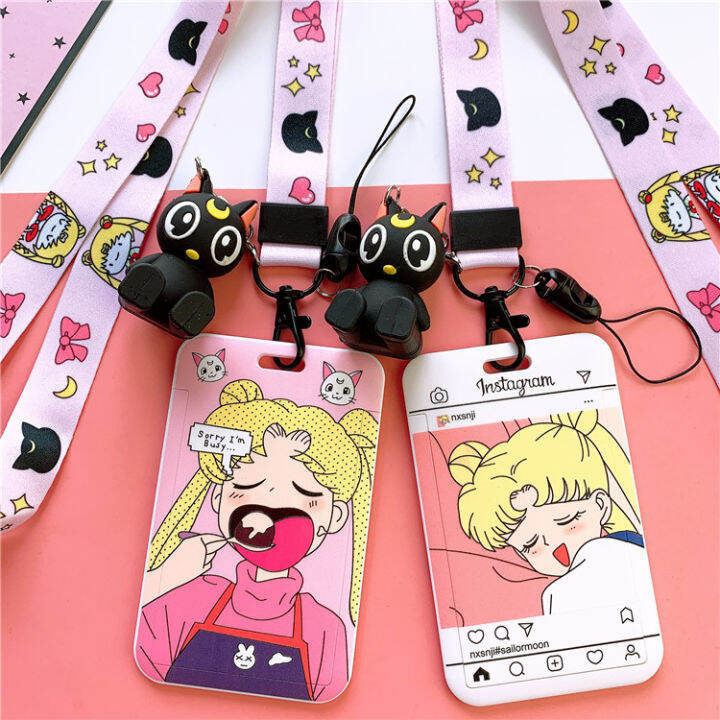 Pretty Girl Warrior Cartoon Shuttle Kindergarten Badge ID Card Holder ...