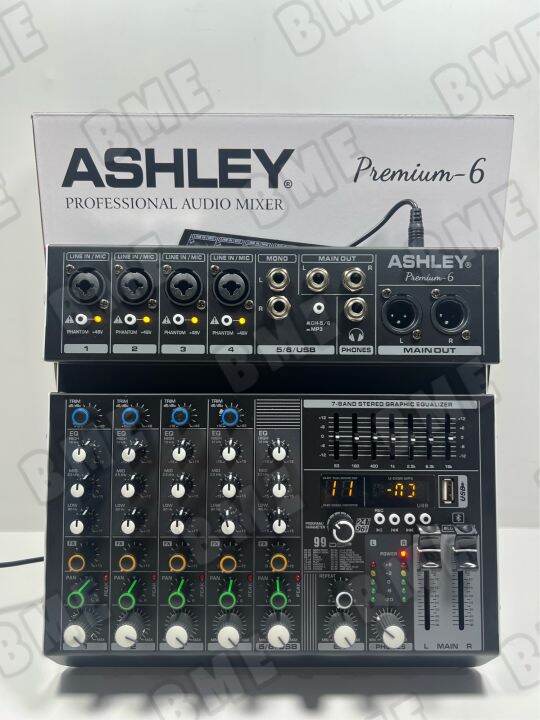 Mixer Ashley Premium 6 Original 6 Channel Bluetooth With Soundcard | Lazada Indonesia