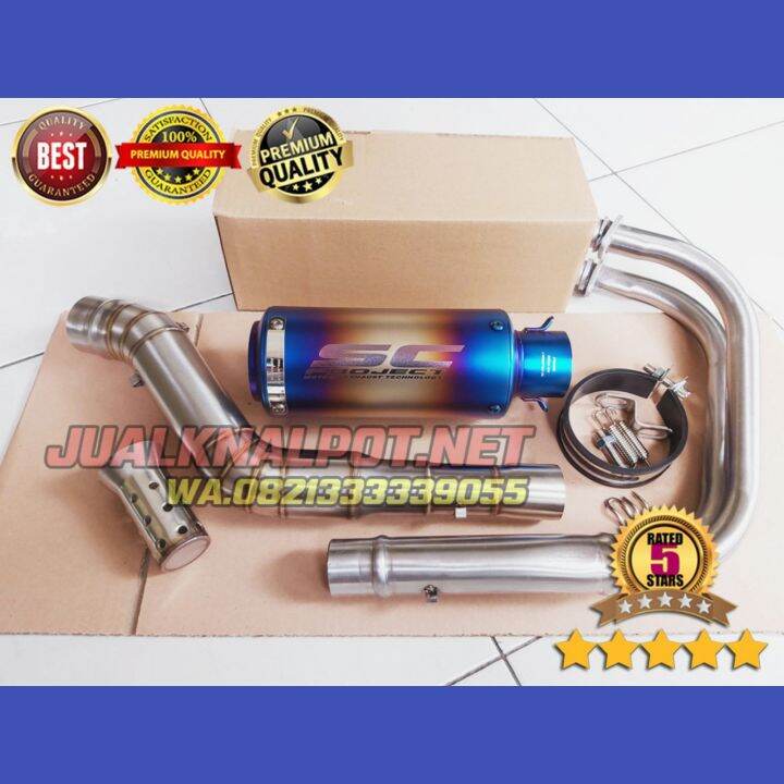 Knalpot Full System SC Project IMPORT HD BLUE Ninja 250 FI Karbu Z250 ...