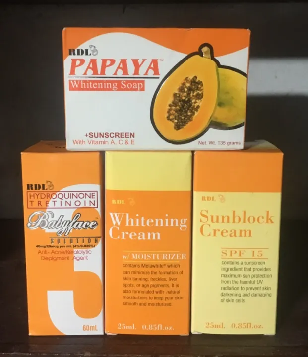 Rdl Set Rdl 3 60mlpapaya Soap 135gwhitening Cream 25ml And Sunblock Cream 25ml Lazada Ph