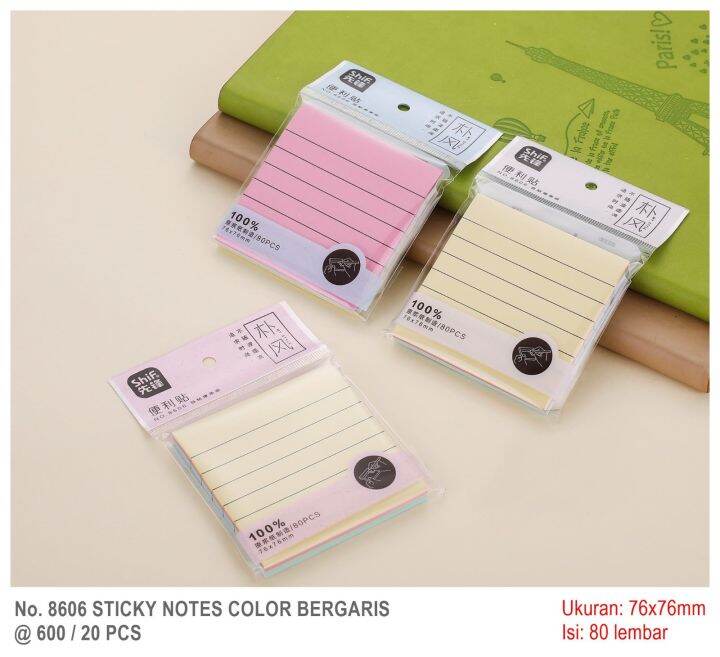 Sticky Note Rainbow 8650 isi 80pc Pembatas Buku Warna Warni | Lazada ...