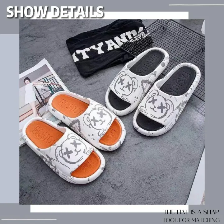 LKShoes ขายดีมาก รองเท้าแตะแฟชั่นสุดเท่ห์ สกรีนลายหมีสุดจ๊าบ ใส่สบาย ...