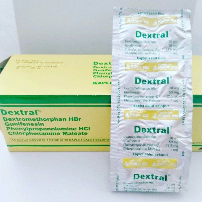 dextral tablet strip isi 10 tablet / dextral murah / obat batuk pilek murah | Lazada Indonesia