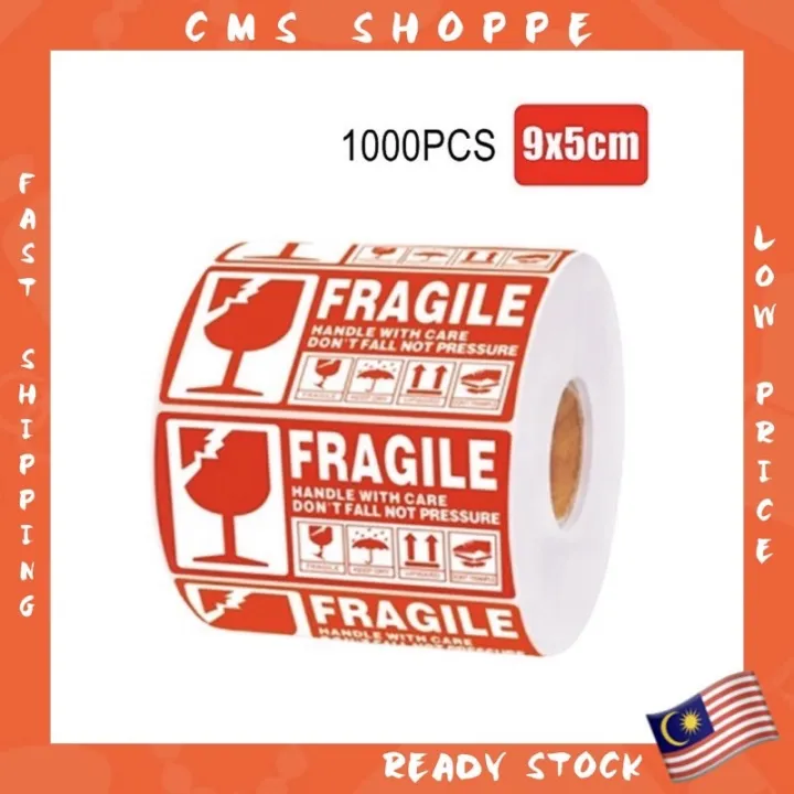 Fragile Stickerš„1000 Pcsš„warning Label Poslaju Jandt Express Dhl Ninja