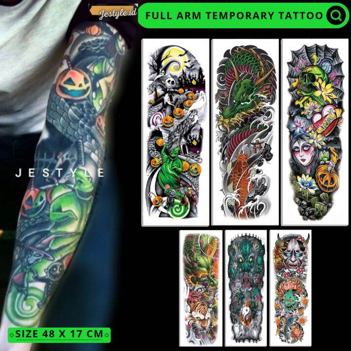TATO TEMPORER FULL LENGAN 48X17CM TEMPORARY TATTOO | Lazada Indonesia