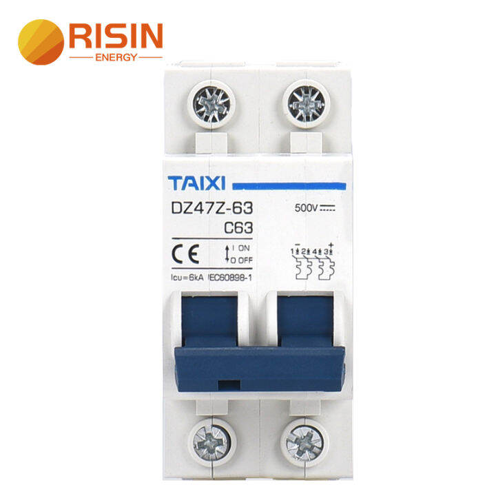 Commonly Use RISIN Solar Panel Circuit Breaker Mcb 6KA DC 500v 1000V 2 ...