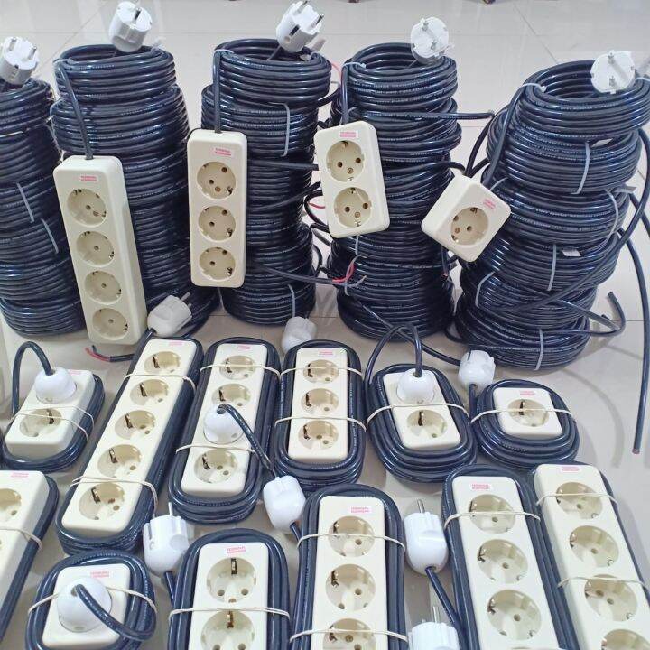Stop kontak uticon kabel hitam, panjang kabel 15m,20m,25,30m,35m,45m | Lazada Indonesia