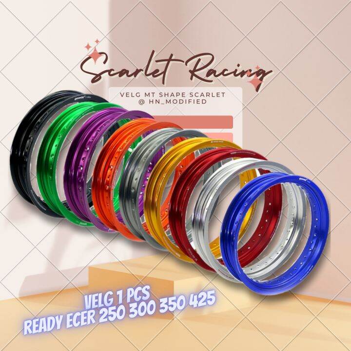 VELG SCARLET RACING MX SERIES 1 BIJI TYPE MT SHAPE H36 H32 RING 17 ...
