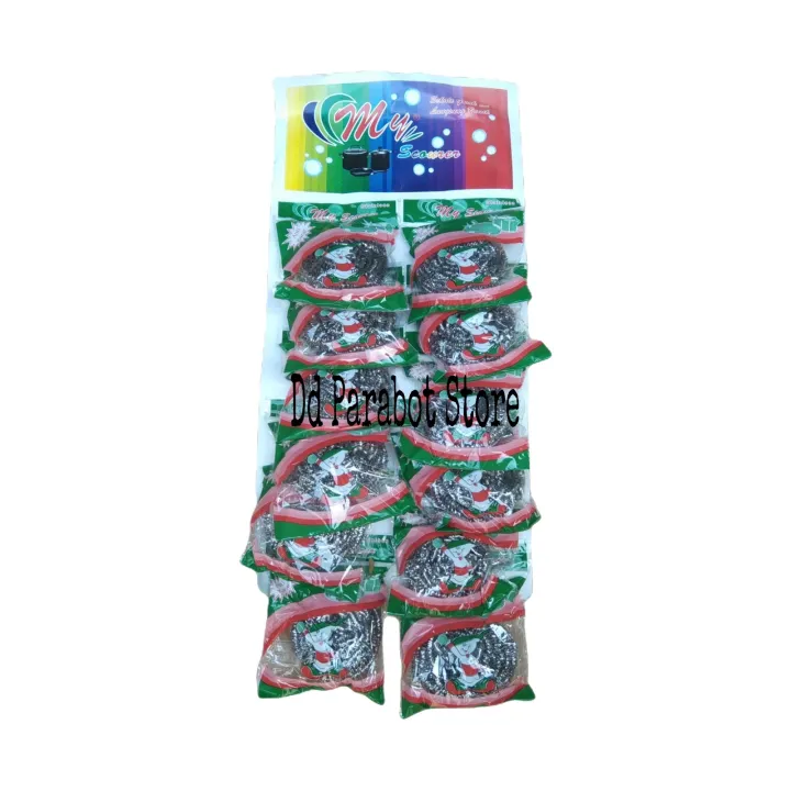 1lusin 12 Pcs Spon Kawat Cuci Piring Spon Cuci Piring Kawat Stainless Lazada Indonesia