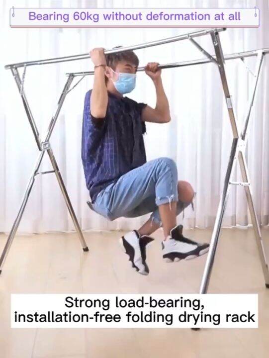 VENTION Clothes hanging rack Folding drying clothes rack floor indoor ...