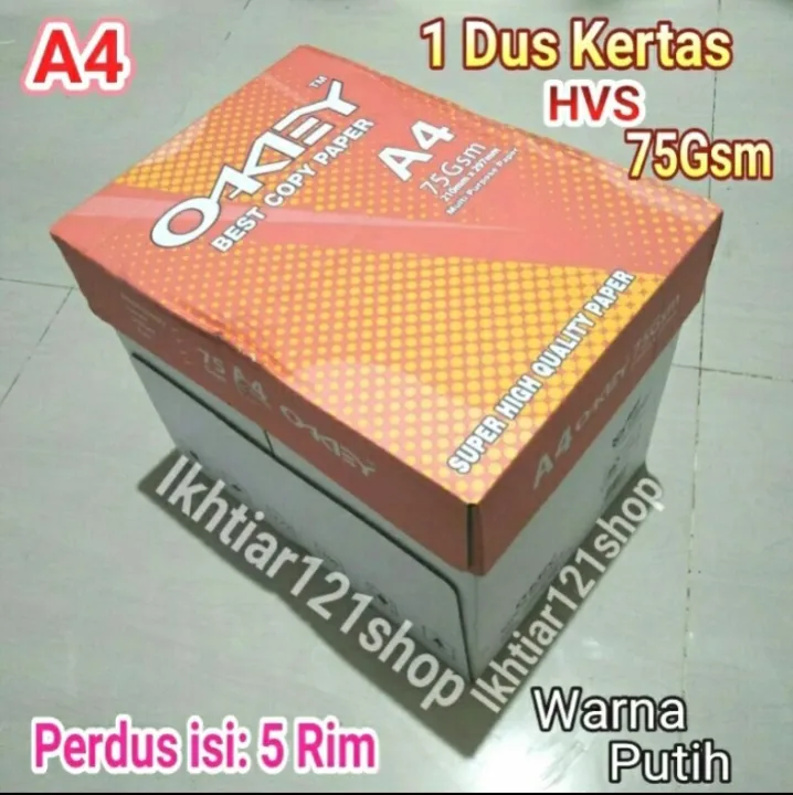 Kertas HVS A4 75 GR Box Dus-Termurah kertas Foto Copy print HVS Putih ...