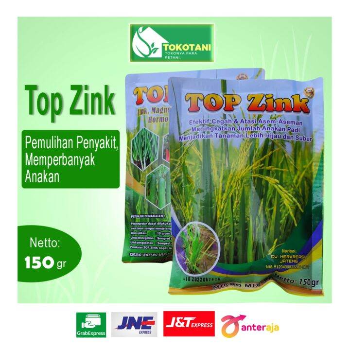 Top Zink 150gr - pupuk padi Obat Asam Asaman Padi dan memperbanyak anak ...