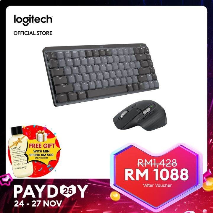 Logitech MX Mechanical Mini Wireless Illuminated Keyboard, Tactile ...