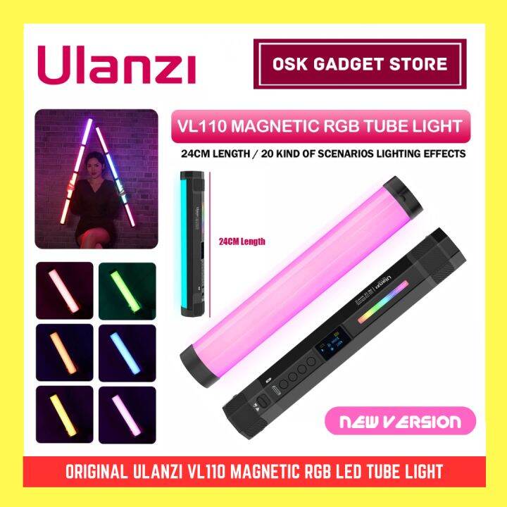 Ulanzi VL110 Magnetic RGB Tube Light 24CM Handheld Light Wand Portable LED Video Light | New ...