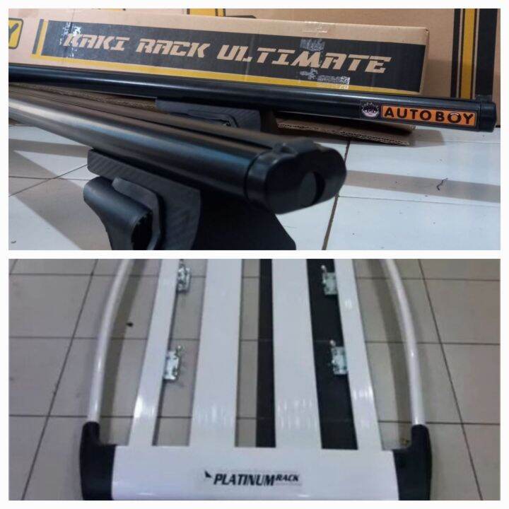 crossbar kaki rak jepit roofrail + rak bagasi atas mobil universal ...