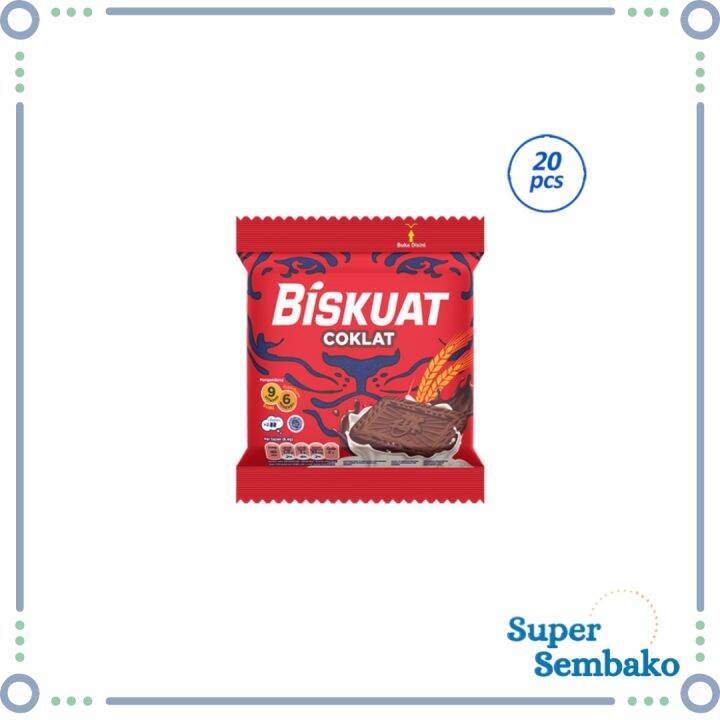 SNACK BISKUIT GANDUM BISKUAT COKLAT SUSU 8.5g RENCENG ISI 20 PCS ...