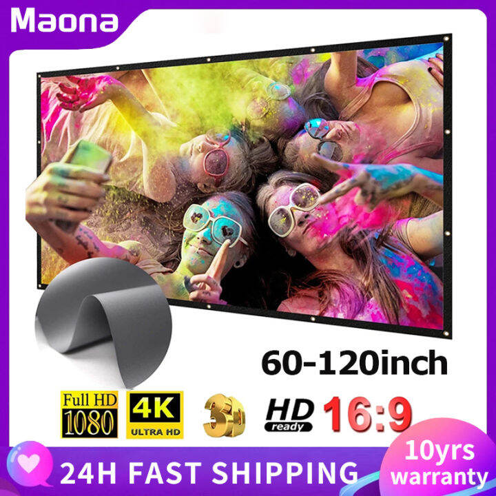 Maona Portable Projector Screen Simple Curtain 60/100/120 inch ...