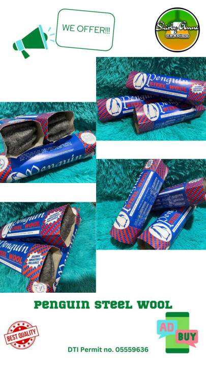 STEEL WOOL (PENGUIN) 16 pads per ream | Lazada PH