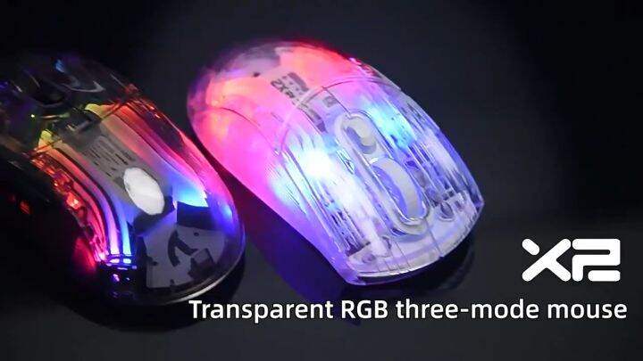 Attack Shark X2 Wireless Gaming Mouse With Full Transparent Design,Dual ...
