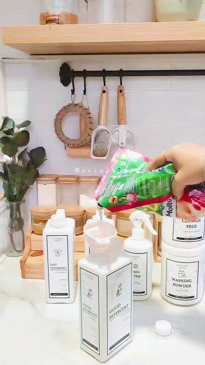 Laundry Organizer Botol Isi Ulang Jerigen Spray Pot Putih White ...