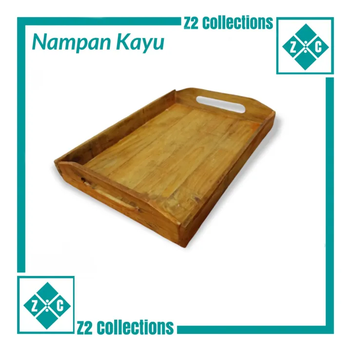 Nampan kayu jati Belanda Baki kayu 30cm x 20cm wooden tray serbaguna ...