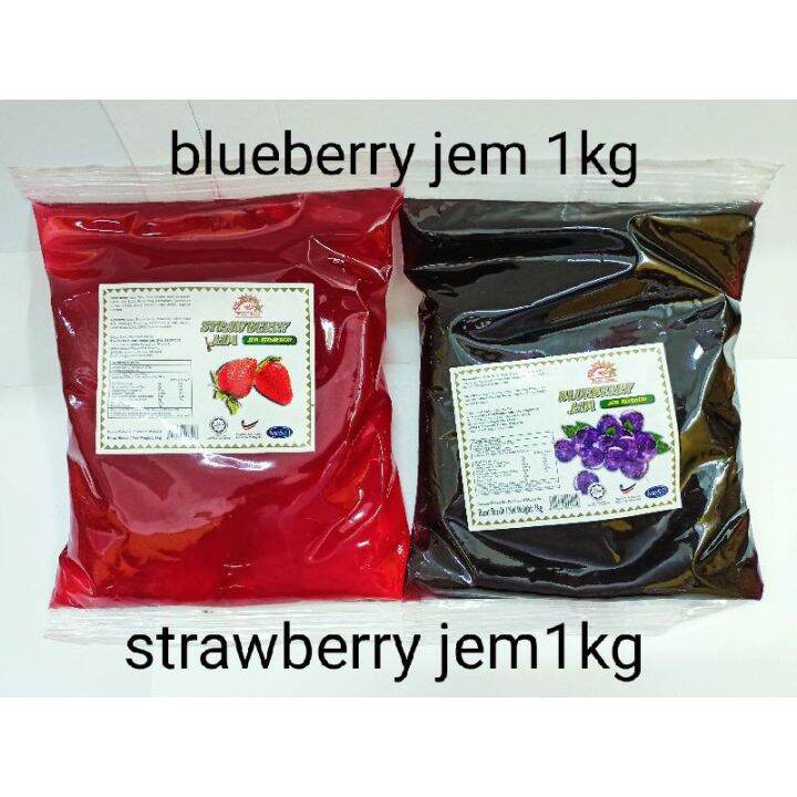 READY STOCK!! 1kg Strawberry Jam blueberry jem 1kg Halal Five Star ...