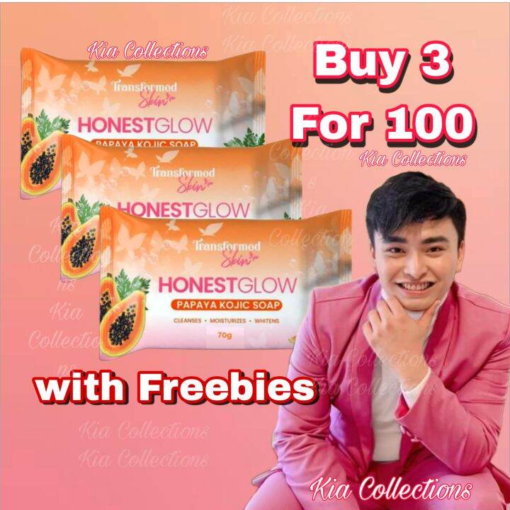 Honest Glow Kojic Papaya Soap 70g (3pcs) Sulit | Lazada PH