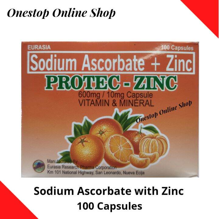 PROTEC ZINC 100s Capsules Sodium Ascorbate + Zinc 600mg/10mg | Lazada PH