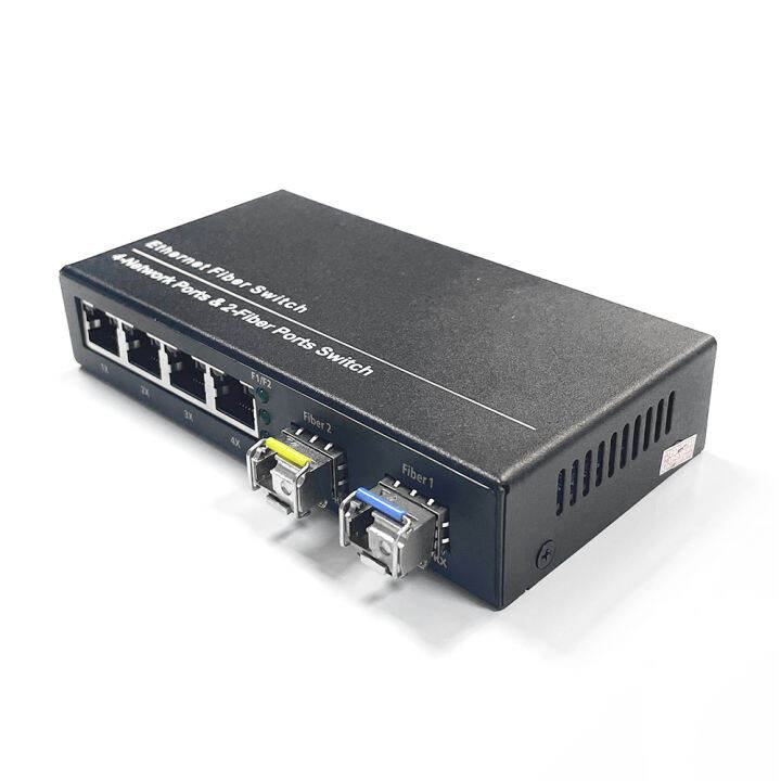 Ethernet Switch Fiber Optical Media Converter Gigabit 10/100/1000M 4 ...
