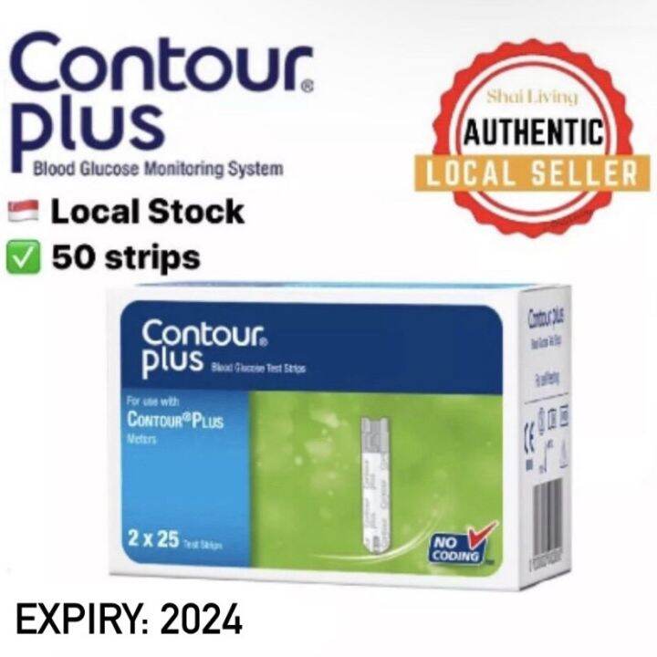 Contour Plus Blood Glucose Test Strips 50s (2x25s) Expiry: 2024 ...
