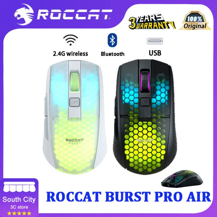 ROCCAT BURST PRO AIR Wireless Blue Three Mode Gaming Mouse, Lightweight ...