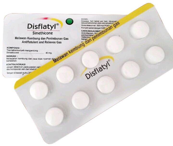 Obat Kembung Disflatil Dis -- flatyl 1 Blister isi 10 Tablet Kunyah ...