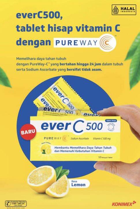 Ever C 500mg vitamin C isap sachet | Lazada Indonesia