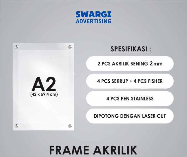 FRAME A2 2MM/ BINGKAI / DISPLAY POSTER akrilik acrylic - SUDUT TAJAM | Lazada Indonesia