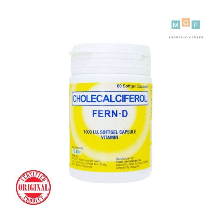 Fern-D Vitamin D3 1,000 IU (Cholecalciferol) 60 Softgels | Lazada PH