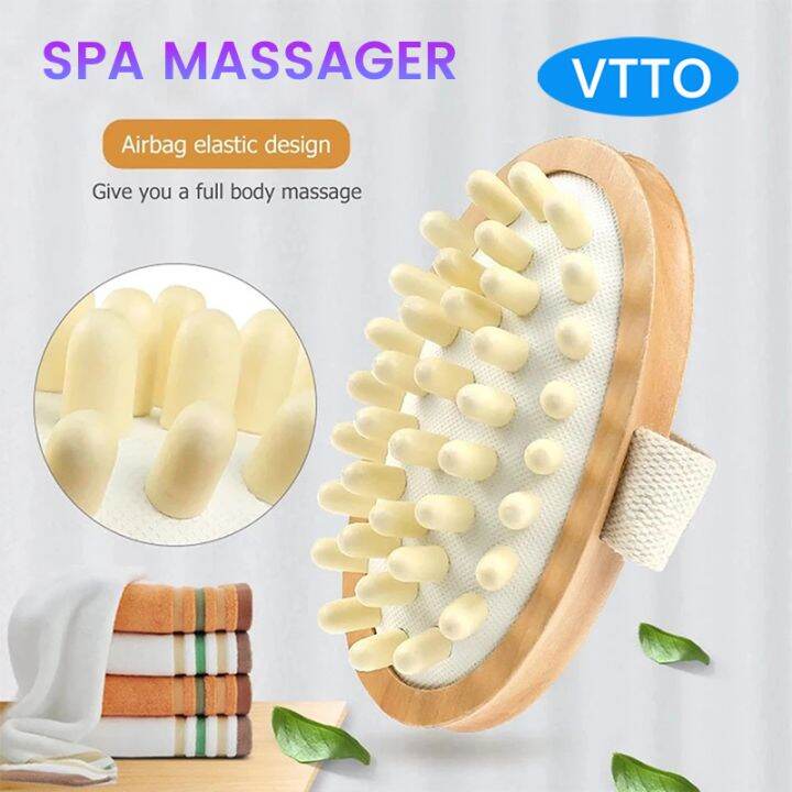 VTTO 1ชิ้นแปรงกำจัดเซลลูไลท์ร่างกายน้ำมันหอมระเหยไม้ช่วยผ่อนคลายหวีขน ...