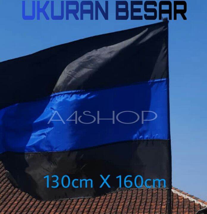 BENDERA FLAG HITAM BIRU HITAM UKURAN BESAR | Lazada Indonesia