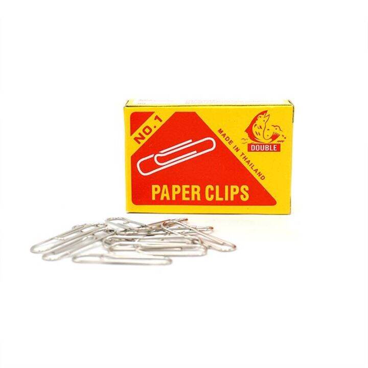 ลวดเสียบกระดาษ ตรา ปลา Double No.1 แบบหัวมน paper clips (1 ห่อ/10 กล่อง ...